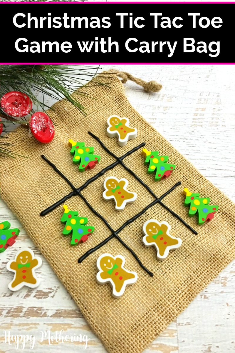 Kids Christmas Craft: Reusable Tic Tac Toe Game with Carry Bag